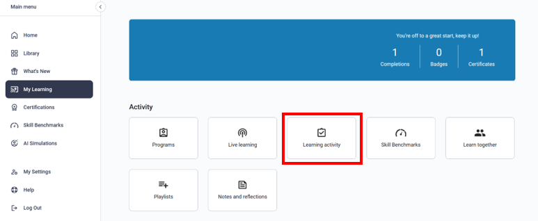 How to find a record of completed trainings in Skillsoft Percipio ...
